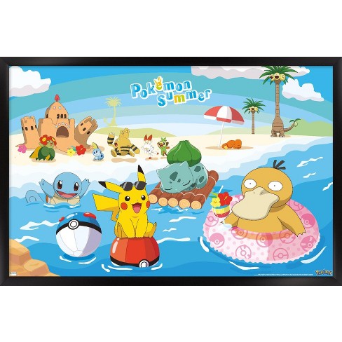 Trends International Pokémon - Summer Framed Wall Poster Prints : Target