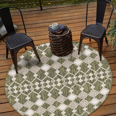 Unique Loom 4' 0 X 4' 0 Solid Shag Grass Green Area Rug : Target