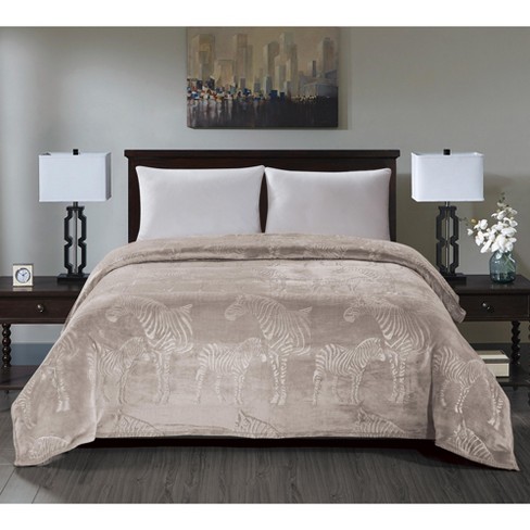 Luxurious And Plush Zebra Jacquard Bed Cover : Target