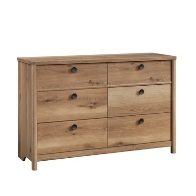 Dover Edge 6 Drawer Dresser Timber Oak - Sauder: Modern Storage ...