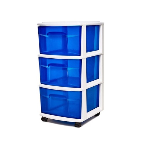 Homz Plastic 3 Drawer Medium Home Organization Storage Container Tower ...