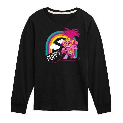 Trolls Poppy Singing Long Sleeve Graphic T-shirt - Black - 4t : Target