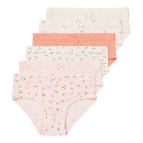 Lucky & Me Erica Girls Organic Cotton Bikini Underwear (6-pack) Floral ...