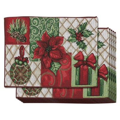 Juvale Christmas Table Placemats Set Of 6, 13.5 X 18.5 Inches ...