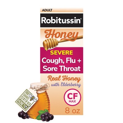 Robitussin Daytime Severe Cough, Flu And Sore Throat Syrup - Honey - 8 ...