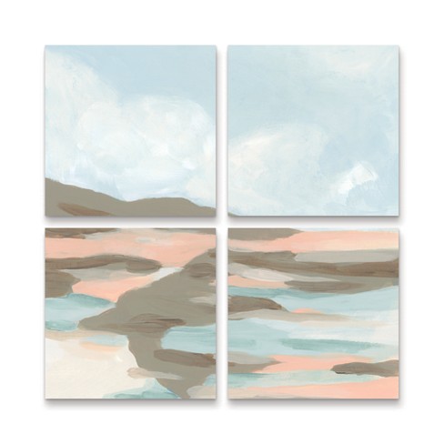 Trademark Fine Art June Erica Vess Soft Shoals Ii 4 Piece Panel Set Art ...