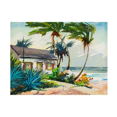 Trademark Fine Art - Richard A. Rodgers Blue Palms Canvas Art - 47 X 35 ...