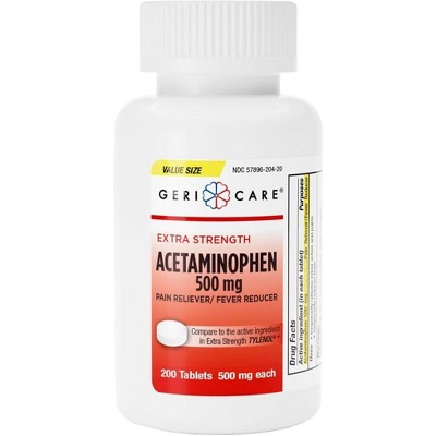 GeriCare Extra Strength Acetaminophen 500 mg Tablets for Temporary Pain ...