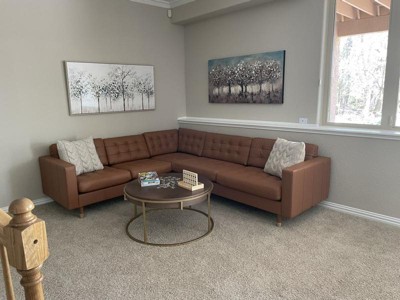 Ervyn Coffee Table With Gold Metal Base Natural Finish - Inspire Q : Target