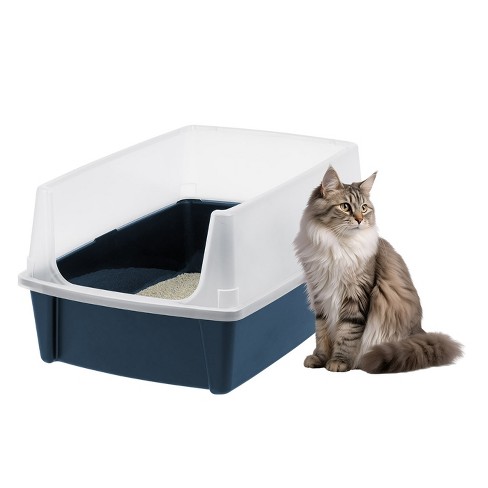 Iris Usa Extra Large Open Top Cat Litter Box With Scatter Shield ...