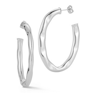 Sphera Milano Wavy Oval Statement C Hoop Earrings : Target