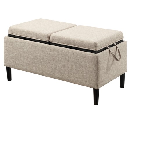 Designs4comfort Magnolia Storage Ottoman With Trays Tan Fabric ...