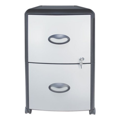 Storex Mobile Filing Cabinet With Metal Siding, 2 Letter-size File ...