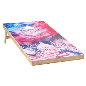 4x2ft Portable Cornhole Set with 8 Bean Bags and Carry Case, Solid Wood ...