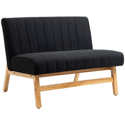 Homcom 48" 2 Seater Couch For Small Spaces, Modern Loveseat Sofa For ...