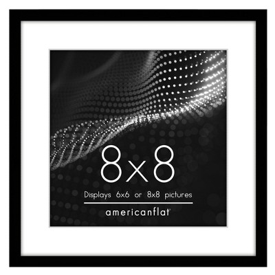 8x8 Black Mdf Picture Frame - Easel Stand Included For Tabletop Or Wall ...