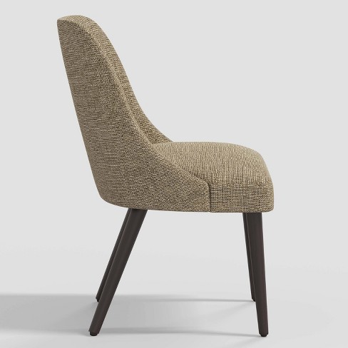 Geller Modern Dining Chair: Textured Linen, Espresso Wooden Legs ...