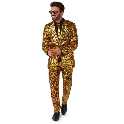 OppoSuits Men's Suit - Golden Geo Star - Black : Target