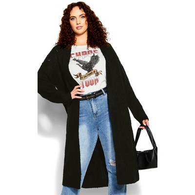 City Chic | Women's Plus Size Leah Cardigan - Black 12 Plus : Target