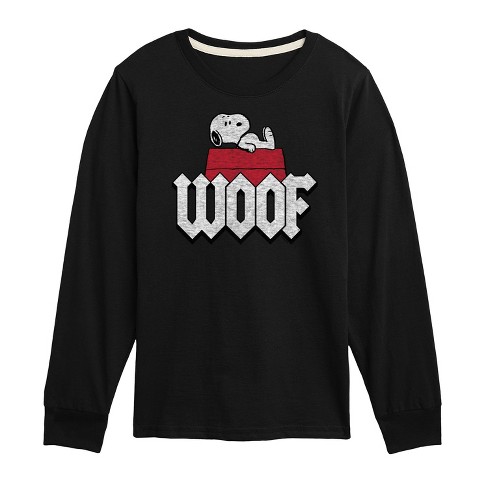 Peanuts Woof Snoopy Long Sleeve Graphic T-shirt - Black - 3t : Target