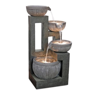 Nature Spring 4-tiered Bowl Outdoor Water Fountain : Target
