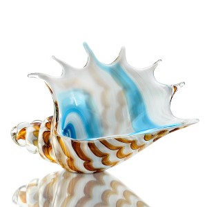 SPI Home Art Glass Striped Conch Shell – Ocean-Inspired Decorative ...