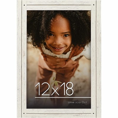 Americanflat 12x18 Rustic Picture Frame In Aspen White With Textured ...