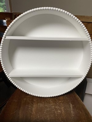 Round Decorative Wall Shelf With Beading - White - Cloud Island™ : Target