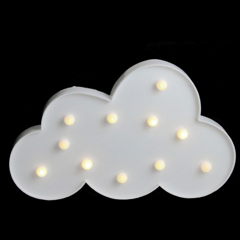 Northlight 11.5" Battery Operated Led Lighted Cloud Marquee Sign ...