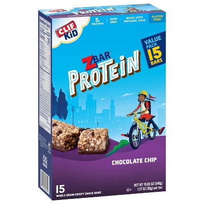 Clif Kid Zbar Protein Chocolate Chip Snack Bars - 19oz/15ct : Target