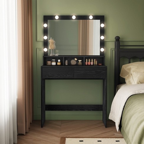 Vasagle Vanity Desk, With Large Mirror, Dimmable Led Lights, 3 ...