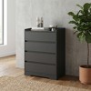 Modern 4-Drawer Tall Chest of Drawers Without Handle, Slim Vertical ...