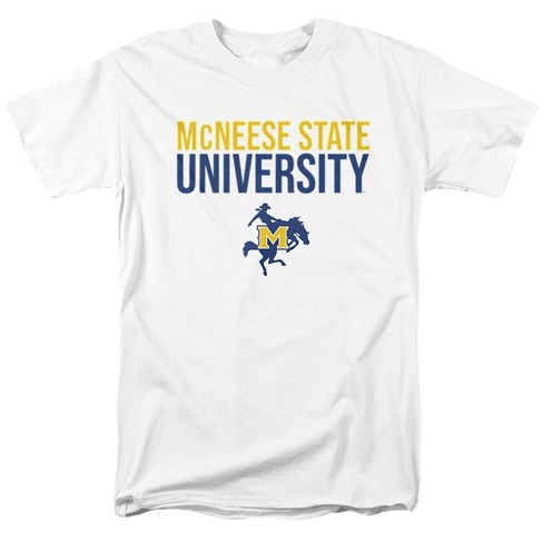 Mcneese State University Official Stacked Adult T-shirt, White, Small ...