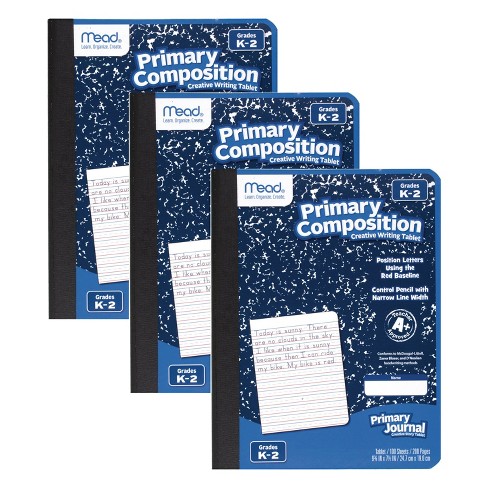 Mead Primary Composition Book, Full Page Ruled, 100 Sheets Per Book ...