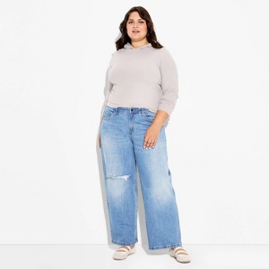 Women's Low-Rise Straight Curvy Fit Jeans - Wild Fable™ Medium Wash 17 ...