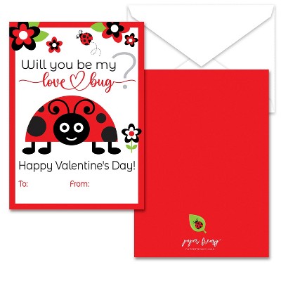 Paper Frenzy Love Bug Themed Valentines - 25 Pack With Envelopes : Target