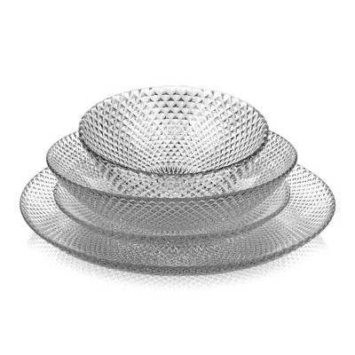 Gibson Home 12 Piece Apple Delight Textured Glass Dinnerware Set In ...