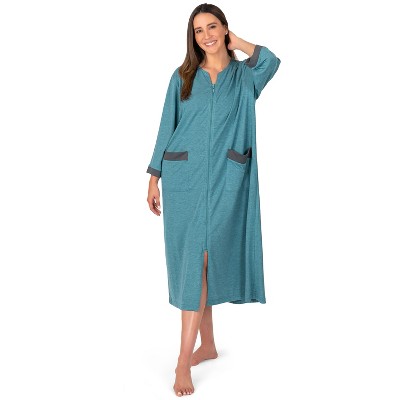 Pavilia Womens Housecoat Zip Robe, Fleece Zipped Up Front Bathrobe ...