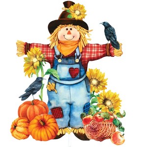 Collections Etc Solar Powered Harvest Scarecrow Led Lighted Outdoor ...