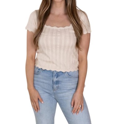 Women's Remi Scalloped Knit Top - The Moment Collection S : Target