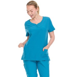 HEAL+WEAR Women’s V-Neck Scrub Top – 4-Way Stretch-Soft Stretch ...