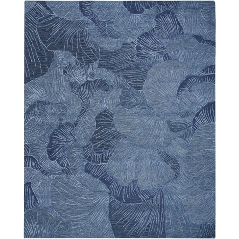 Nourison 7'9"x9'9" Avra Floral Handtufted Wool Area Rug Blue : Target