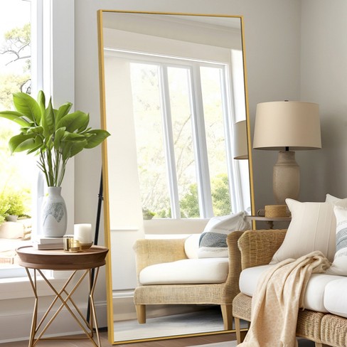 Dovelina Full Length Wall Mirror Large Standing Floor Mirror Gold : Target
