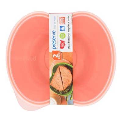 Preserve Small Square Food Storage Container - Orange- 2 Pack : Target