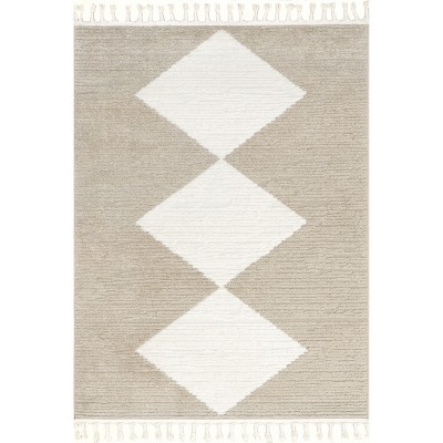 Nuloom Marissa High/low Diamond Tassel Area Rug, 4' X 6', Ivory : Target