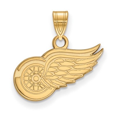 Black Bow Jewelry 10k Yellow Gold Detroit Red Wings Nhl Small Pendant ...