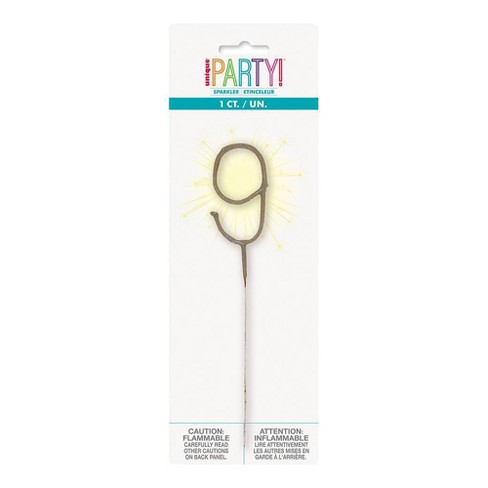 Number 9 Sparkler Flame Cake Candle : Target
