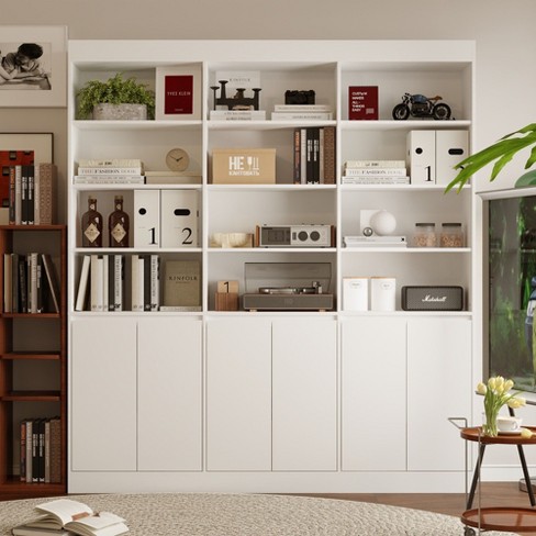 Famapy White Large - Scale Bookcase: Rich Storage Space In A Minimalist ...