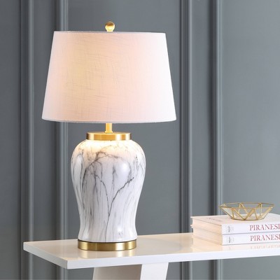 Hampton & Thyme 30" Tall Table Lamp: Arabescato Marble Base, Modern ...
