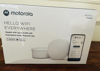 Motorola Wifi 6 Mesh System 1.8 Gbps Plus Intelligent Mesh System - 2pk ...